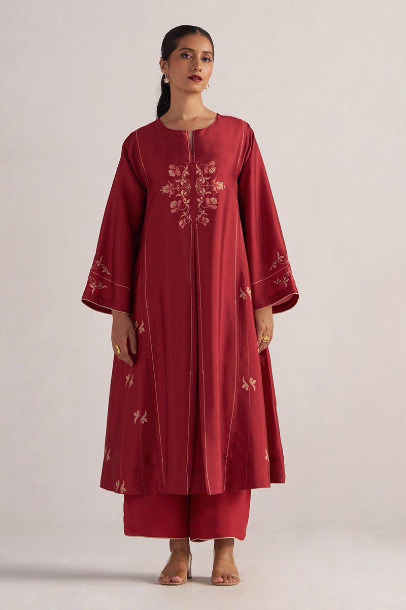 Buy Rio Red Festive Co-ord Set Women | Ganga Fashions